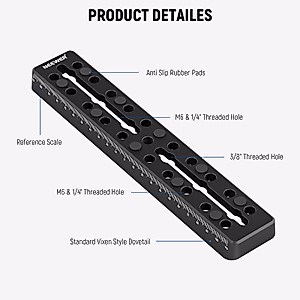 NEEWER 9"/230mm Rail Bar Vixen Style Dovetail Plate, Metal Mounting Plate Saddle with M6 1/4" 3/8" Camera Screw for Telescope Mount Adapter OTA Equatorial Tripod Sky Astrophotography, QR003