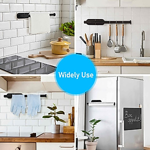 Paper Towel Holder - Under Cabinet Paper Towel Holder, Matte Black Paper Towel Holder Wall Mount for Kitchen, Stainless Steel Towel Roll Holder - Self-Adhesive or Drilling 