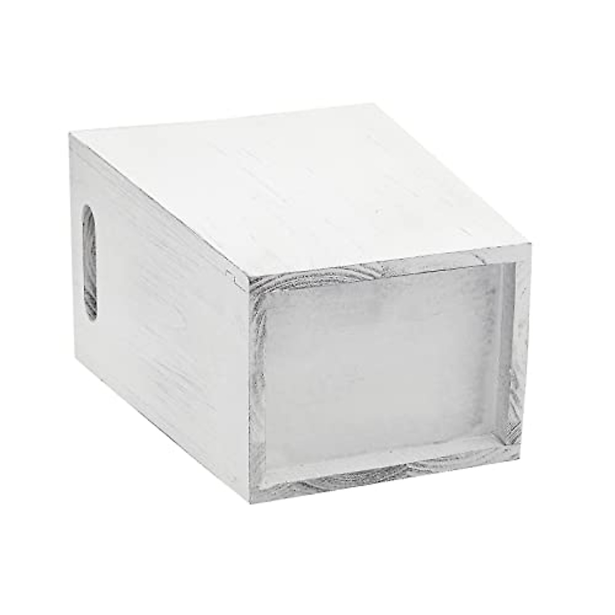 Farmlyn Creek 2 Piece Rustic Bathroom Trash Can Set with Handles for Bedroom, Living Room, Office (White-Washed, 2 Sizes)