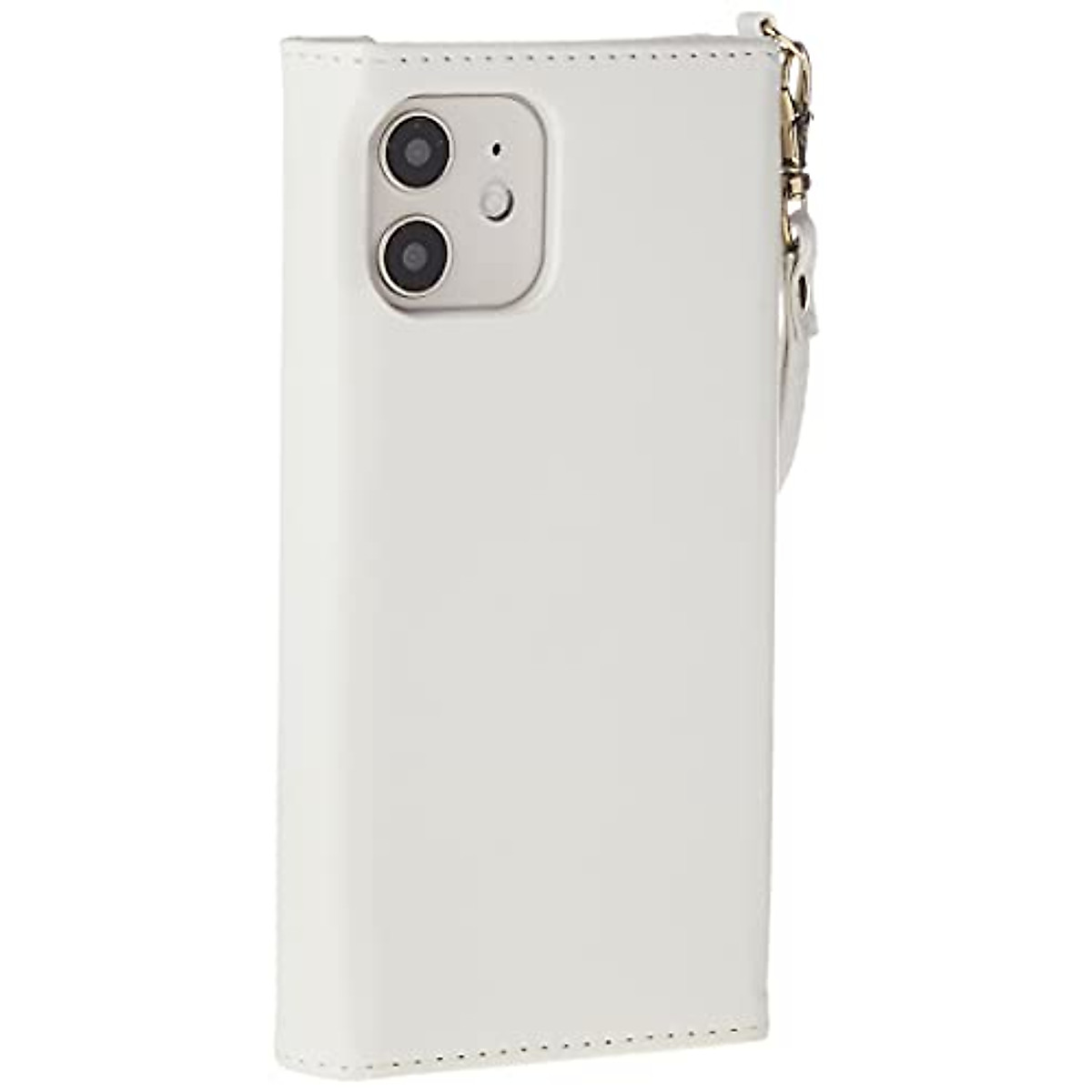 Glow Co, Ltd. 405-1-03 iPhone 12 with Strap, Multi-Functional Storage, Notebook Type Case, White, Tempered Glass & Stylus Pen Included