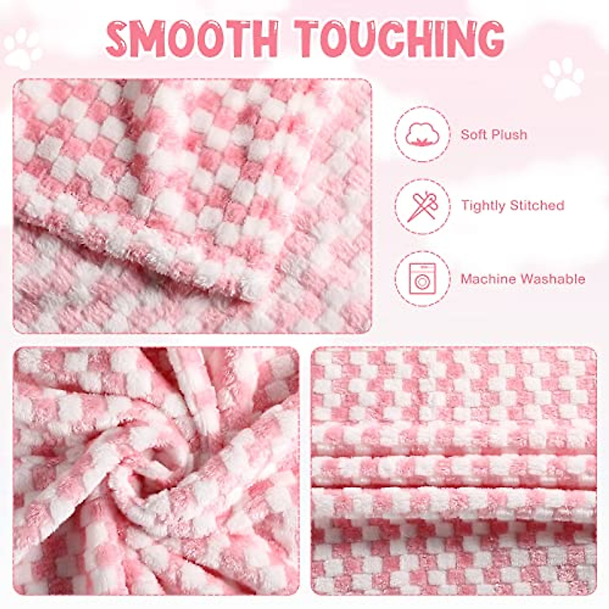 4 Pack Guinea Pigs Blankets 30 x 40 Inch Hamster Fleece Cage Liners Soft Guinea Pig Accessories Small Animal Pet Blanket Sleep Bedding Mats Pet Supplies for Dog Puppy Cat