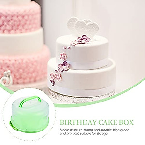 Hemoton Mini Cake Box Green Clear Cake Dome Boxes Cake Containers Carriers Cake Boards Individual Plastic Cake Pastries Muffin Cups Case Holder Containers for Dessert Cupcake 10 Inches Cake Keeper