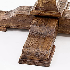 East West Furniture IR3-0N-TP Irving Kitchen Dining Round Wooden Table Top with Pedestal Base, 48x48 Inch, Sandblasting Antique Walnut