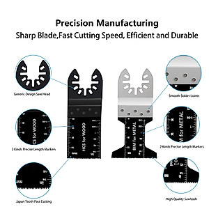 105 Pack Oscillating Saw Blades,VRKET Quick Release Multitool Blades Kit,Oscillating Tool Sanding Pads Kit,Universal Oscillating Tool Blade for Dewalt,Milwaukee,Makita,Bosch,Ryobi,Rockwell