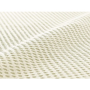 WOHNWOHL (Cream Throw Blanket I 100% Cotton I (60' x 80') Lightweight Waffle Pique Material I Square Airy Sofa Blanket I Easy-Care Summer and Fall Blanket for Every Room I Color: Cream