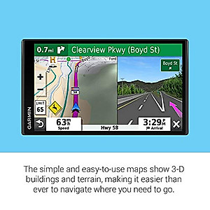 Garmin 010-02038-02 DriveSmart 65, Built-In Voice-Controlled GPS Navigator with 6.95” High-Res Display , Black