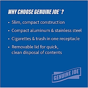 Genuine Joe - GJO58883 Fire-Safe 3-Gallon Ashtray Receptacle