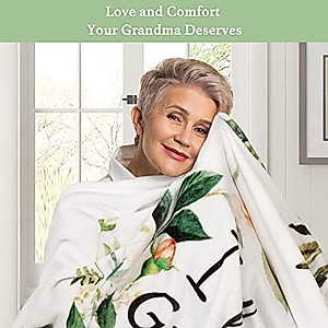 Gifts for Grandma, Grandma Birthday Gifts, Grandma Gifts, for Grandma, Great Grandma Gifts, I Love You Grandma Blanket, Soft Throw Blanket 60" x 50", White