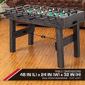 EastPoint Sports Classic Sport 48" Mid-Size Indoor Fairmont Foosball Table, Easy Setup, Grey