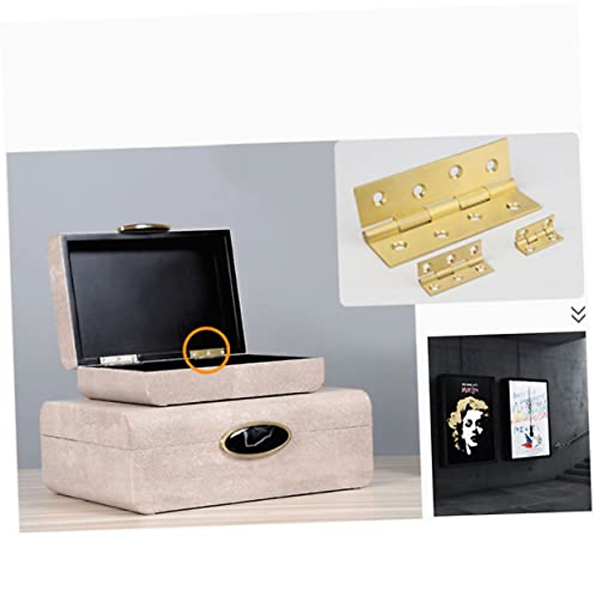 Housoutil 12 PCS Heavy Duty Hinges Door Hinges Spring Hinge Cabinet Hinges Brass Hinges Bearing Cabinet Hinge Hinges for Door Interior Hinges Wooden Box Silent Door Jewelry Box Copper Door