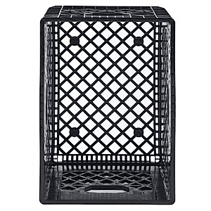 Muscle Rack PMK24QTB-3 24 quart 3 Pack black Heavy Duty Rectangular Stackable Dairy Milk Crates , 11" Height, 19" width (2 X 3 Pack)