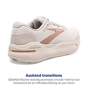 Brooks Women’s Ghost Max Cushion Neutral Running & Walking Shoe - Crystal Gray/White/Tuscany - 8.5 Medium