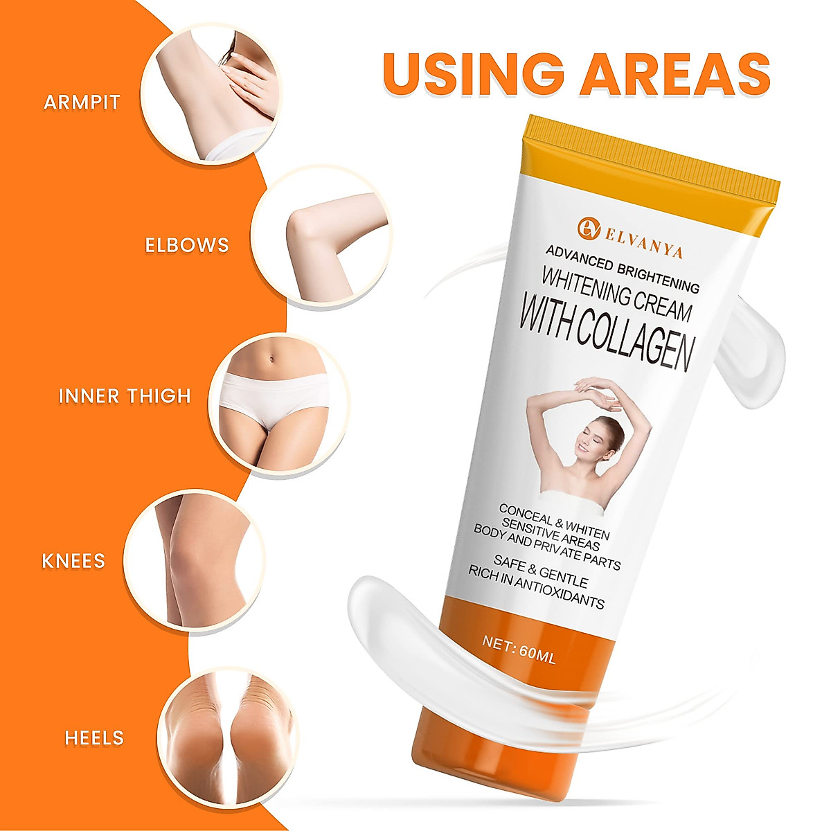 Dark Spot Cream, Brightening Cream, Underarm Cream for Armpit, Skin, Body, Elbows, Knees, Neck, Private Areas