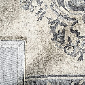 SAFAVIEH Empire Collection 2' x 3' Beige/Light Grey EM414D Handmade Traditional European Premium Wool Accent Rug