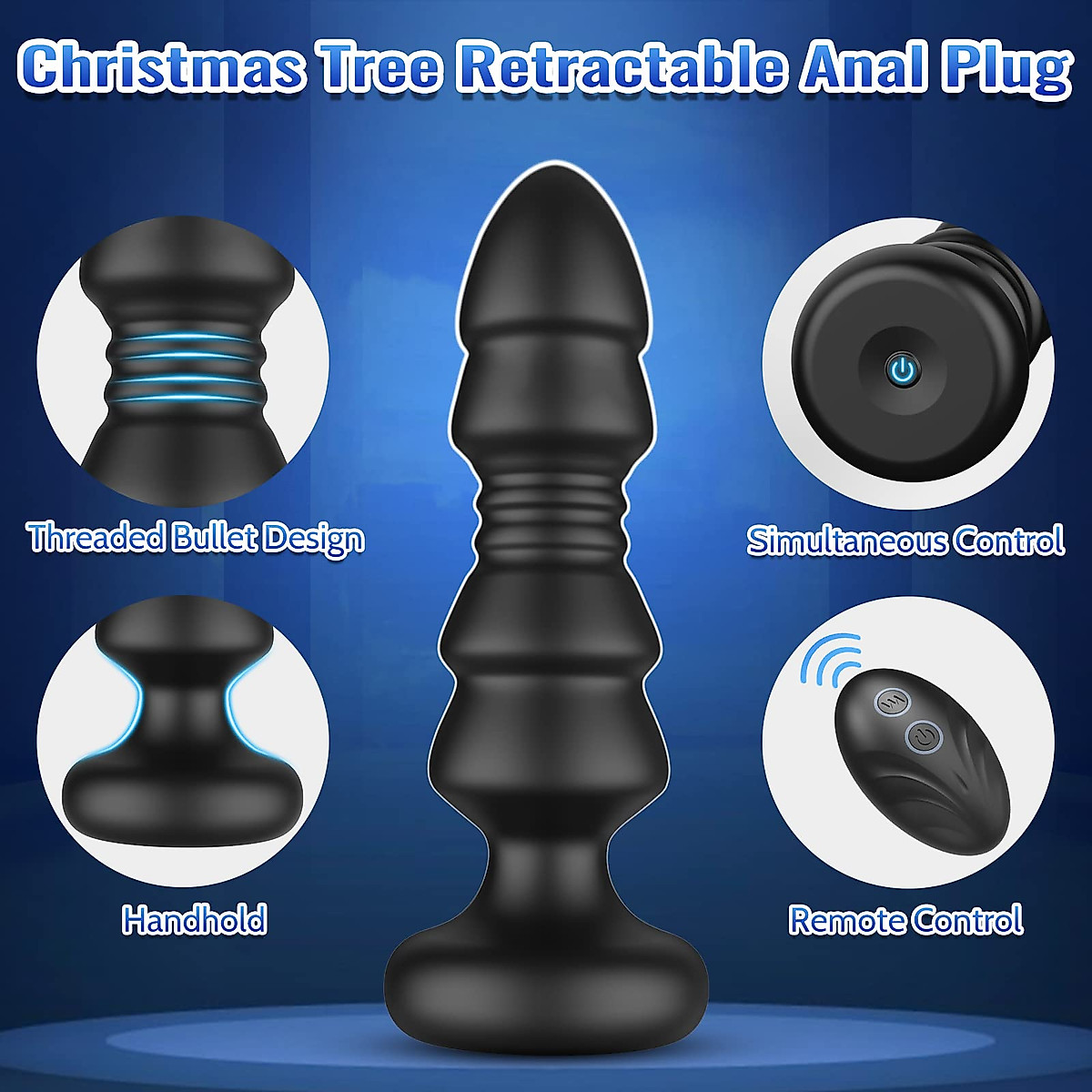 Thrusting Sex Toys Anal Plugs - Anal Toys Sex Toy Remote Control Vibrating Butt Plug G Spot Vibrator, Anal Beads with 5 Vibrating & Thrusting Prostate Massager, Anal Sex Toys for Male and Female