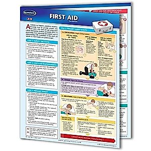 First Aid Chart - 4-page, laminated 8.5" x 11" Medical Quick Reference Guide
