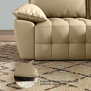 SILKIR Modular Convertible Sofa with Chaise Living Room Loveseat Couch Sectional, Polyurethane, 4seat L-Shape-1 Mustard Gold