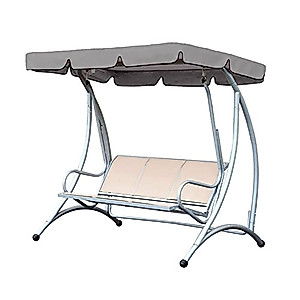 Swing Canopy Replacement, 3 Seater Patio Swing Cover Waterproof Replaceable Swing Canopy,Swing Ceiling Replacement Cover,210D Silver-Coated Oxford Fabric
