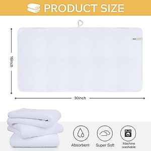 SINLAND Microfiber Hand Towels for Bathroom Super Soft Washcloth for Home Spa Sports Face Towels Hair Towels 16Inch x 30Inch White 3Pack