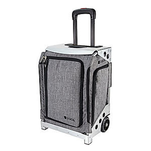 ZUCA Navigator Carry-On - Heather Gray Bag and Silver Frame with Built-In Seat