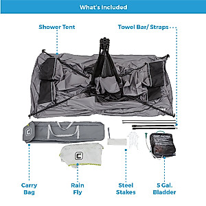 CORE Instant Cabin Shower Tent | 2 Room Camping Utility Tent with Changing Privacy Room | Portable Large Pop Up Tent with Easy 60 Second