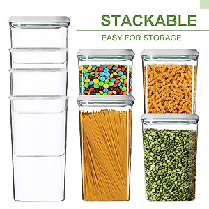 Yukaione Airtight Food Storage Containers Set (4-Pack) – One-Button Pop-Up Lids, BPA-Free, Stackable Dry Food Containers for Pantry, Flour, Sugar, Cereal, Coffee & Snacks – Dishwasher Safe