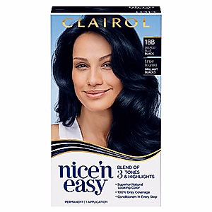 Clairol Nice'n Easy Permanent Hair Dye, 1BB deepest blue black Hair Color, Pack of 1