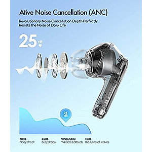 FUNSOUND Wireless Earbuds, Bluetooth Earbuds Noise Cancelling with 4 ENC Microphones, 60 Hrs Playtime, IPX7 Waterproof Bluetooth 5.3 in-Ear Stereo Headphones for iPhone | Android, Black