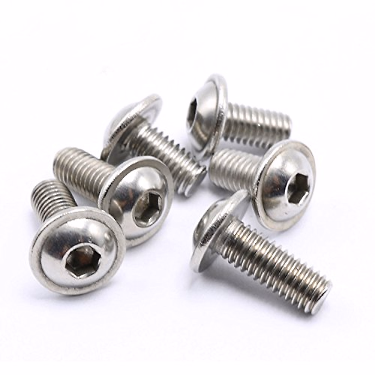 M5 x 16mm Stainless Steel Flanged Button Head Screws,Allen Socket Bolts,Right Hand Full Threads,Metric,24-Pieces
