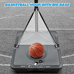 Basketball Hoop Outdoor Portable Adjustable Basketball Goal System with Height Adjustable 28 in inches Backboard & Wheels for Children Youth Adult at Indoor Outdoor