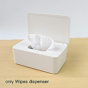 Lingtoolator Dispenser, Wet Wipes Storage Box Dustproof Tissue Box Case with Lid for Keeps Diaper Wipes Fresh, Easy Open Close Wipe Container(White)