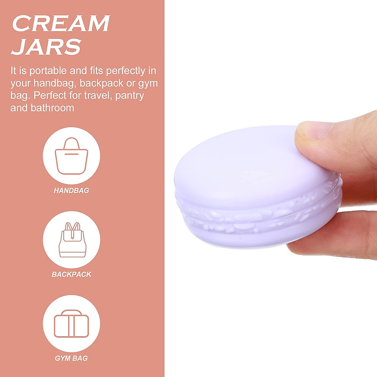 Beaupretty 30Pcs Empty Cream Jars Macaron Shaped Cream Box Lip Eye Masks Dispensing Cases 10ml Small Cosmetic Containers with Leakproof Lids for Lotion Balm Ointmen Random