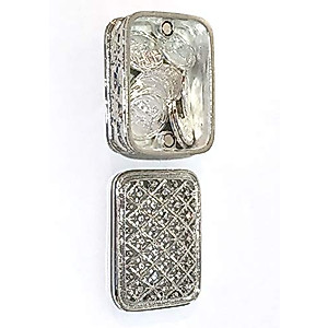 Rectangular Silver Rhinestones Wedding Arras Box & Unity Coins Arras de boda
