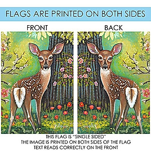 Toland Home Garden 1012487 Whitetail Trail Deer Flag 28x40 Inch Double Sided for Outdoor Fawn House Yard Decoration