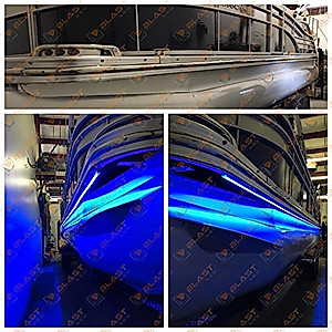 BLAST LED - Pontoon Boat Under Deck LED Lights | Includes Wiring, SWTICH & MOUNTING Track - Multi-Color-Changing-RGB (16-20 feet)