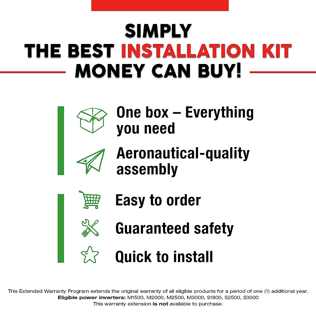 Tundra Installation Kit for Truck Power Inverter - CM2012-12 Feet - Matching Power Inverter Model: M2000 - M3024 - S1800 - S3024