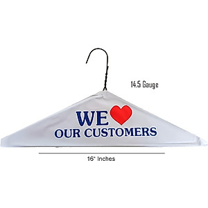 Wanowa Wire Hangers Bulk Dry Cleaner Hangers 16" Caped Clothing Hangers Suit Hangers Strut Hangers for Dry Cleaners or Home (Heart, 50)