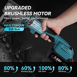 ONEVAN Cordless Electric Ratchet Wrench Set, 412FT-LBS(550N.m), 1600 RPM, 20V Cordless Ratchet Wrench 1/2” with 2 Pack 2.0Ah Batteries and Fast Charger, 7 Sockets, Adapte