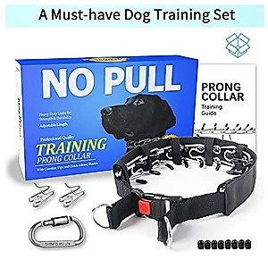 No Pull Dog Collar, Dog Training Collar with Comfort Tips and Quick Release Snap Buckle for Small Medium Large Dogs (Medium,3mm,19.7-Inch,14-18" Neck, Black)