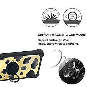 Aroepurt Case for Realme 7 PRO Case Compatible with Realme 7 PRO Phone Case Cover [with Tempered Glass Screen Protector][PC + TPU 2 in 1][Ring Support] [Golden Reflect Light] DJH-NN