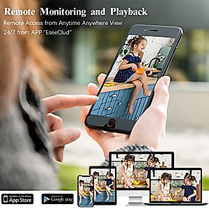 (5.5MP & PIR Detection) 2-Way Audio, Dual Antennas Security Wireless Camera System 3K 5.0MP 1944P Wireless Surveillance Monitor NVR Kits with 4TB Hard Drive, 8Pcs Outdoor WiFi Security Cameras
