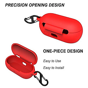 Nimon Silicone Case for OnePlus Buds Z, Soft and Flexible, Scratch/Shock Resistant Silicone Cover for OnePlus Buds Z Headphones (Red)