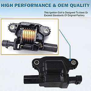 12611424 Ignition Coil Pack Compatible with Chevy Cadillac GMC Pontiac 5.3L 6.0L V8 Engine G8 Grand Prix H3 Silverado Tahoe Yukon Impala - Replace # 12570616 D510C UF413, set of 8 Ignition Coil