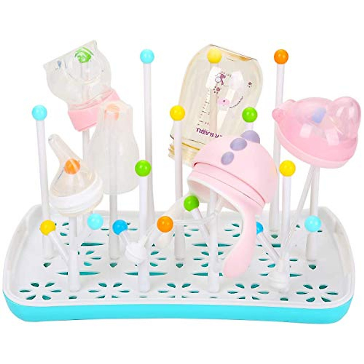 Baby Bottle Drying Rack with Removable Water Tray, Baby Countertop Dryer Rack, Baby Bottle Dryer, Bottle Drying Rack, Drying Rack for Bottles and Accessories, Baby Drying Rack