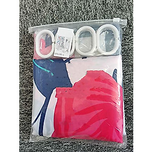 AXISRC 4 Piece Wolf Print Bathroom Set with Non Slip Bath Rug Toilet Lid Cover Floor Mat Waterpoof Shower Curtains with 12 Hooks 71x71inches