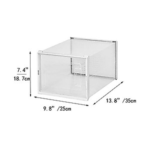 ADORNFY 12 Pieces Stackable Organizer - Multipurpose Utility Clear Storage Box Cabinet & Shoe Rack for closets entryway RV - Collapsible Cube Storage for men women shoes sneakers any purpose organizer (Medium 12)