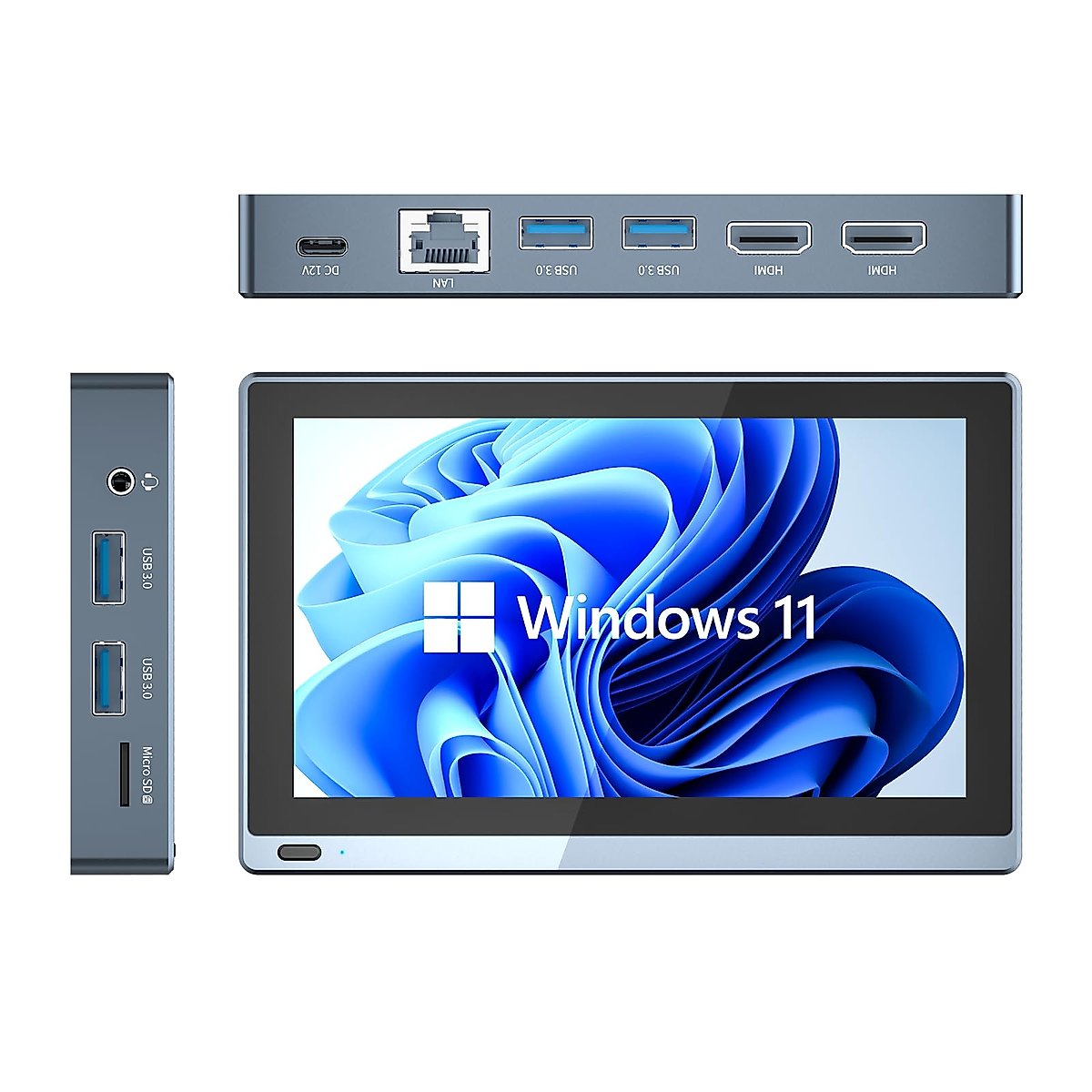 HIGOLEPC Mini PC Windows 11 PRO,Celeron J4125 Mini Computer,8GB DDR,256GB EMMC,Mini PC with Screen,Micro PC Support 4K HDMI Double Display,WiFi 5.0, BT4.2, Gigabit Ethernet