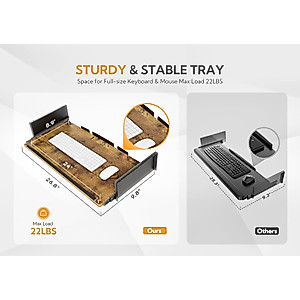 Claiks Standing Desk with Keyboard Tray, Standing Desk Adjustable Height, Raising Desks for Home Office and Computer Workstation, 48 Inches, Rustic Brown