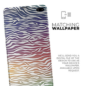 DesignSkinz Colorful Vector Zebra Animal Print Protective Vinyl Decal Wrap Skin Cover Compatible with The Samsung Galaxy S20 (Screen Trim & Back Glass Skin)