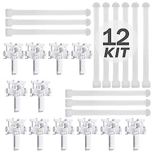 Smatagee 12Pcs Broken Missing Vertical Blinds Repair Kit,Vertical Blind Repair Carrier Repair Bracket Blinds Replacement Parts, White